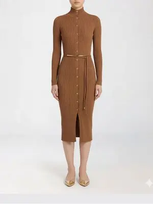 Elisabetta Franchi Ribbed Knit Midi Dress