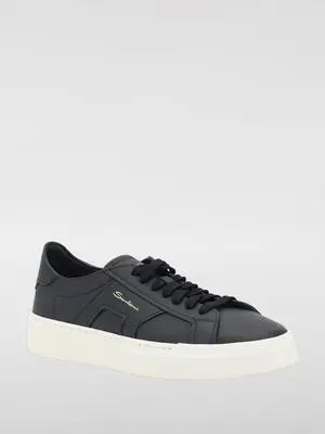 Santoni Grained Leather Lace-up Sneakers