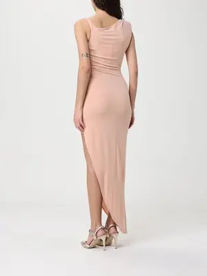 Elisabetta Franchi Asymmetric Midi Dress - Nude