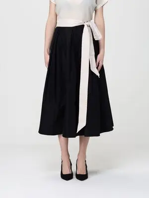 Max Mara Cotton Blend Twill Midi Skirt - Black