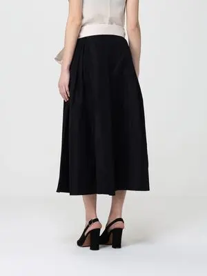 Max Mara Cotton Blend Twill Midi Skirt - Black