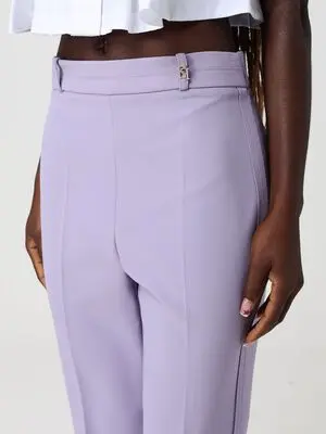 Elisabetta Franchi Cropped Crêpe Trousers - Lilac