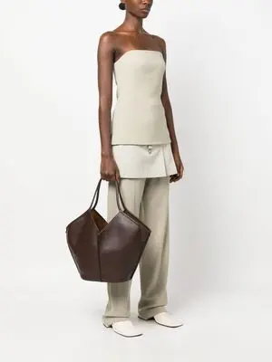 Hereu Geometric Shoulder Bag - Brown