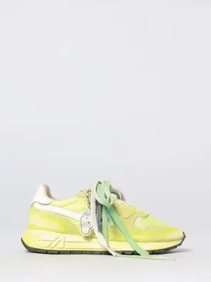 AUTRY Autry Reelwind Super Vintage Suede And Nylon Sneakers Lemon