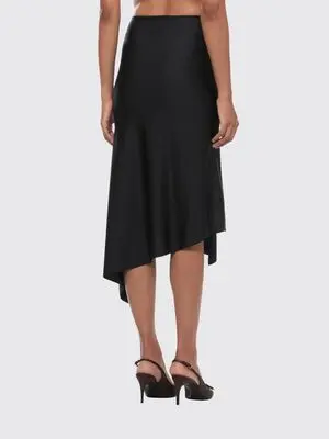 Coperni Asymmetric Stretch Jersey Midi Skirt - Black