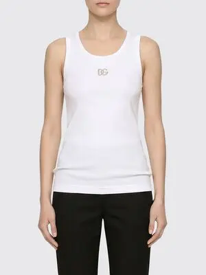 Dolce & Gabbana Ribbed Tank Top - White