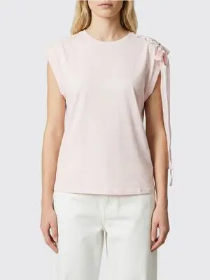 Pinko Viscose Blend T-shirt With Bow Detail - Pink