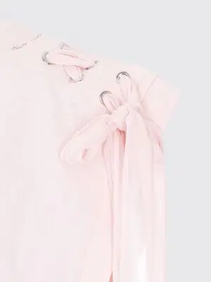 Pinko Viscose Blend T-shirt With Bow Detail - Pink