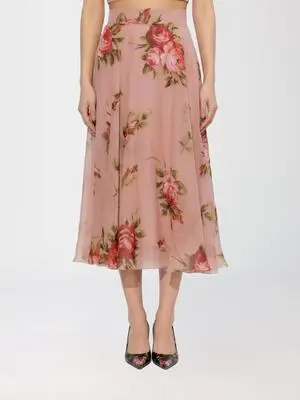 Dolce & Gabbana Silk Floral Print Midi Skirt