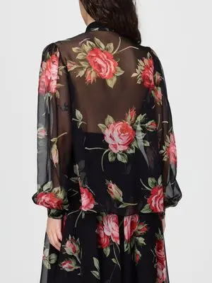 Dolce & Gabbana Floral Print Silk Blouse