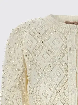 TWINSET Cotton Cardigan With Embroidered Beads
