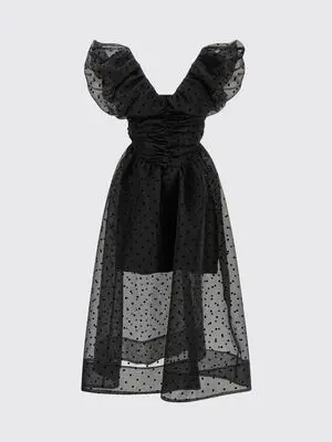 GANNI Polka Dot Tulle Midi Dress