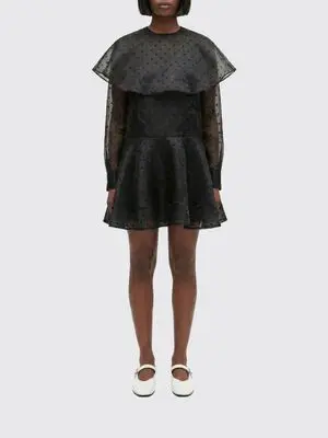 GANNI Polka Dot Tulle Mini Dress - Black