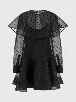 GANNI Polka Dot Tulle Mini Dress - Black