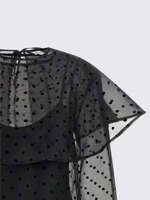GANNI Polka Dot Tulle Mini Dress - Black