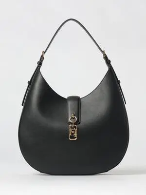 Elisabetta Franchi Grained Faux Leather Mini Crossbody Bag - Black