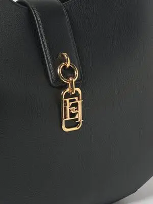 Elisabetta Franchi Grained Faux Leather Mini Crossbody Bag - Black