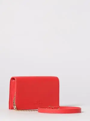 Elisabetta Franchi Grained Faux Leather Mini Crossbody Bag - Red