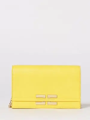 Elisabetta Franchi Grained Faux Leather Mini Crossbody Bag - Yellow