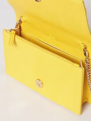Elisabetta Franchi Grained Faux Leather Mini Crossbody Bag - Yellow