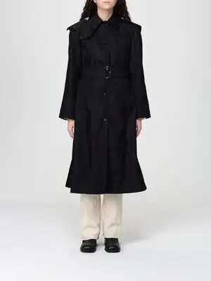 Burberry Double Breasted Cotton Trench Coat - Black