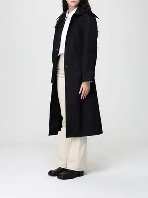 Burberry Double Breasted Cotton Trench Coat - Black