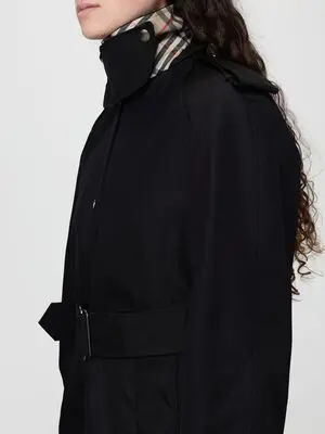 Burberry Double Breasted Cotton Trench Coat - Black