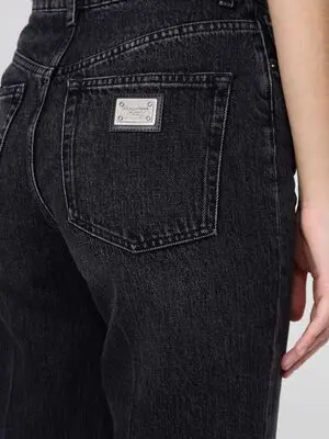 Dolce & Gabbana Palazzo Jeans In Cotton Denim - Black