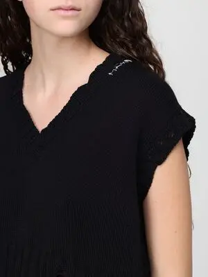 Marni Cotton Distressed Effect Vest - Black