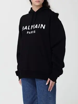 Balmain Logo Hoodie - Black