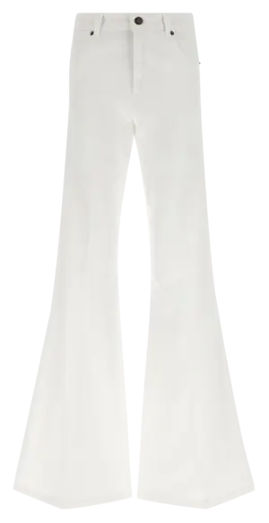 TWINSET High-waist Flared Stretch Denim Jeans - White