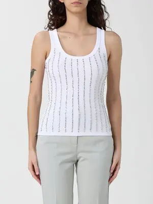 Pinko Embellished Jersey Tank Top - White