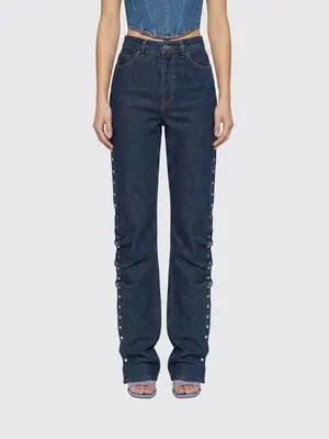ROTATE BY BIRGER CHRISTENSEN Button Detailed Straight Leg Jeans - Blue