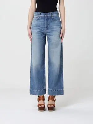 Chloé Cropped Wide-leg Cotton Denim Jeans - Blue