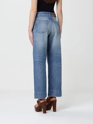Chloé Cropped Wide-leg Cotton Denim Jeans - Blue