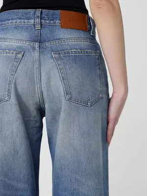 Chloé Cropped Wide-leg Cotton Denim Jeans - Blue