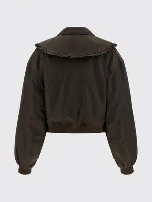 GANNI Technical Fabric Bomber Jacket - Brown