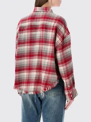 R13 Cotton Check Print Shirt - Red