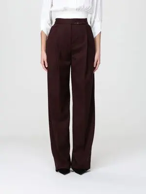 Elisabetta Franchi Virgin Wool Blend Wide Leg Trousers - Brown