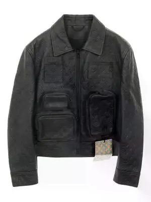 LOUIS VUITTON Monogram Embossed Leather Jacket