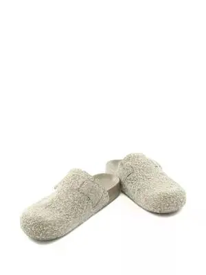 Loewe Brushed Suede Buckle Slippers