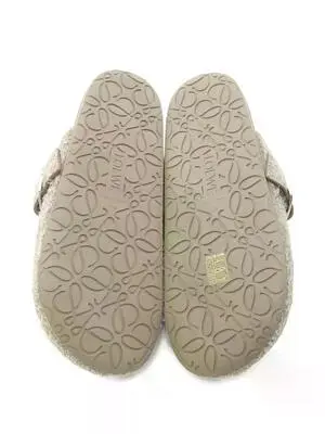 Loewe Brushed Suede Buckle Slippers