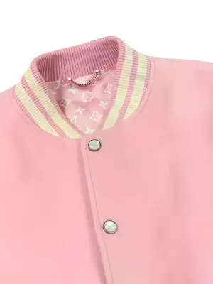 LOUIS VUITTON 2010s Leather-detail Varsity Jacket
