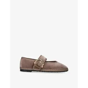 FLABELUS Sophie Velvet Ballet Flats - Brown