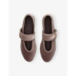 FLABELUS Sophie Velvet Ballet Flats - Brown