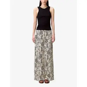 Claudie Pierlot Animal Print Satin Trousers