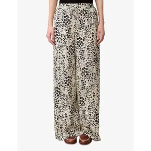 Claudie Pierlot Animal Print Satin Trousers