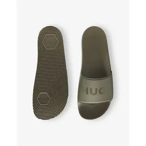 Hugo Branded Woven Sliders - Open Green
