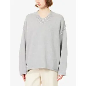 Dissh Oversized V-neck Merino Wool-blend Jumper