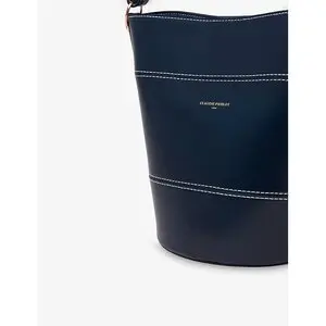 Claudie Pierlot Grained-texture Leather Bucket Bag - Navy